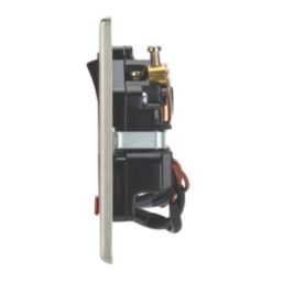 Contactum Iconic 13A 2-Gang DP Switched Socket Outlet Brushed Steel ...