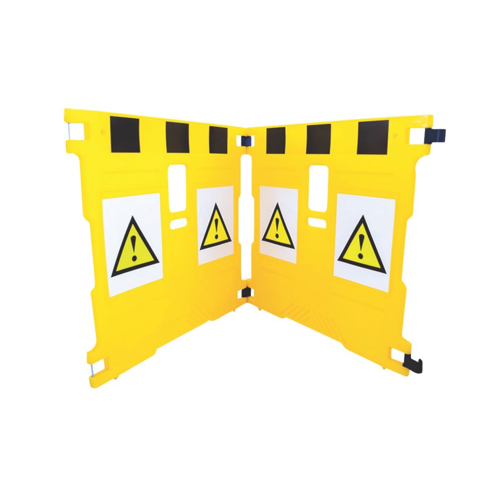 Addgards Supergard 2-Panel Barrier Yellow 1100mm | Barriers | Screwfix.com