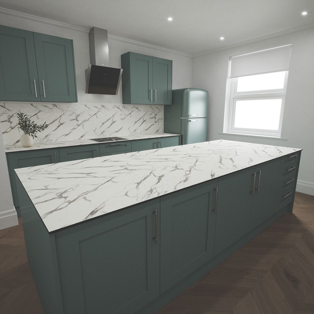 Mariz Vena White Composite Kitchen Worktop 1240mm x 3050mm x 12mm ...