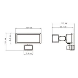 LAP Myko Davern Outdoor LED Smart Floodlight With PIR Sensor Black 20W ...