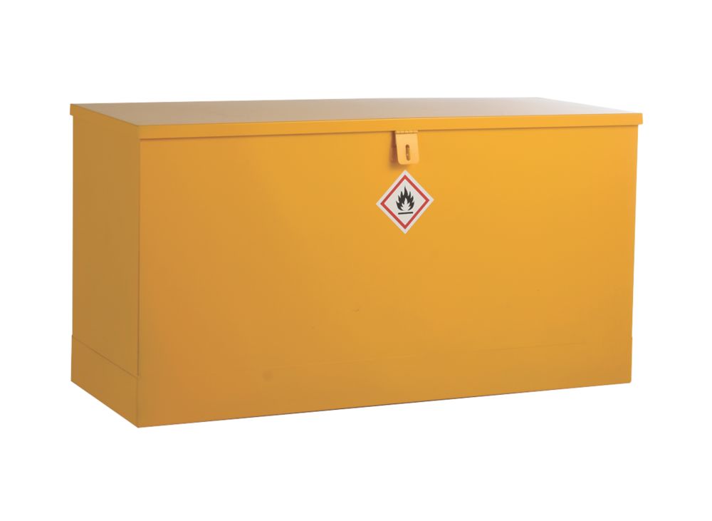 Barton Flammable Liquid Flat Top Storage Bin Yellow 1168mm x 457mm x ...