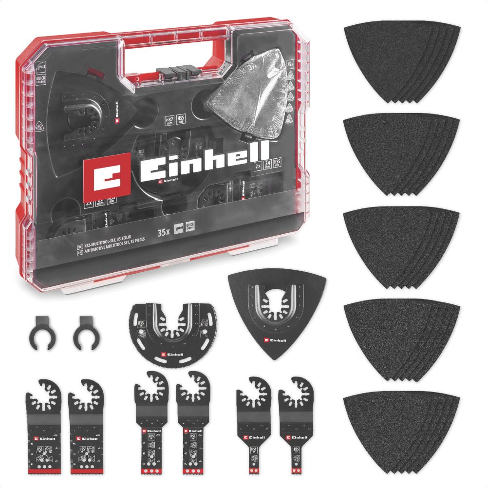 Einhell 49708135 Multi-Material Multi-Tool Accessory Kit 35 Pieces - Screwfix