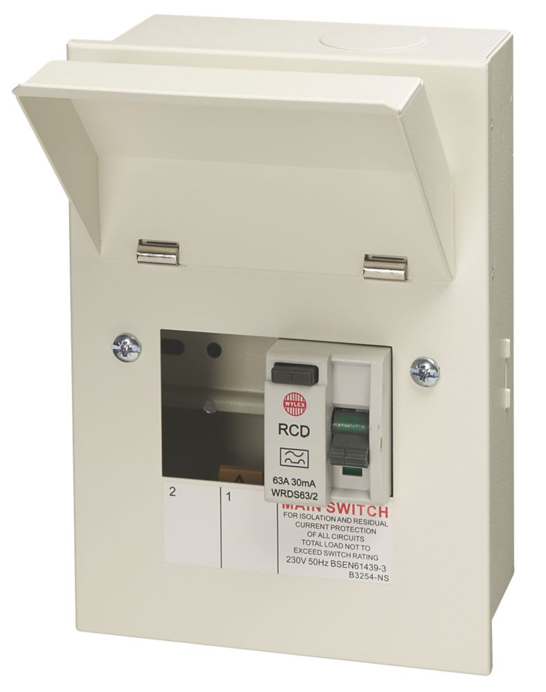 Wylex 4-Module 2-Way Part-Populated RCD Incomer Consumer Unit - Screwfix