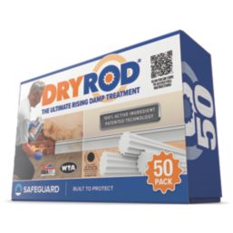 Dryzone Dryrod Damp-Proofing Rods White 180mm x 12mm 50 Pack - Screwfix