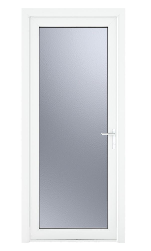Crystal Fully Glazed 1-Obscure Light Left-Handed White uPVC Back Door ...