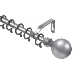 Renaissance Polished Silver Curtain Pole 16/13mm x 120-210cm - Screwfix