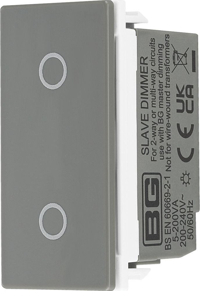 British General 2-Way LED Modular Dimmer Switch Grey - Screwfix
