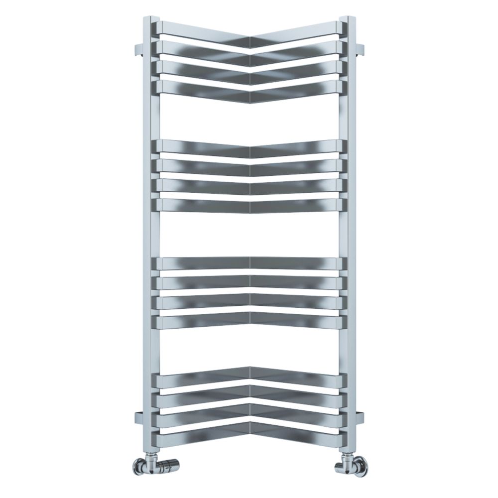 Terma Incorner Designer Towel Rail 1005mm x 350mm Silver 1863BTU - Screwfix