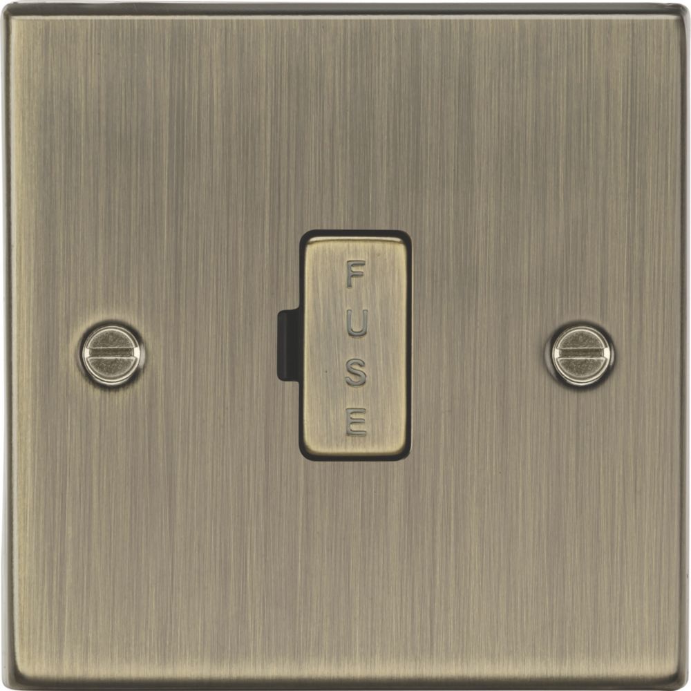 Knightsbridge 13A Unswitched Fused Spur Antique Brass - Screwfix