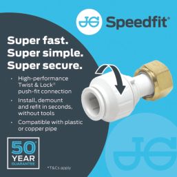 JG Speedfit Plastic Push-Fit Straight Tap Connector 22mm x 3/4" - Screwfix
