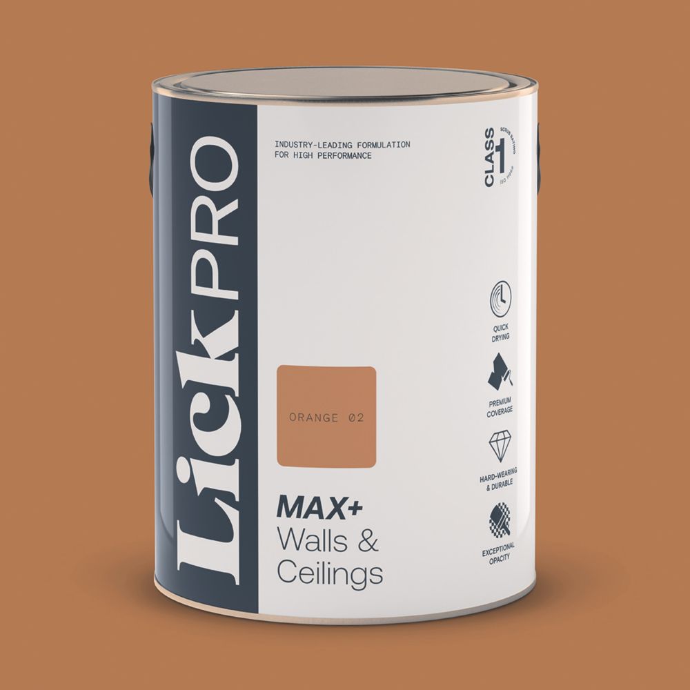 LickPro Max+ 5Ltr Orange 02 Eggshell Emulsion Paint - Screwfix