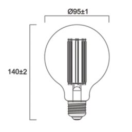 Sylvania TOLEDO VINTAGE E27 G95 LED Light Bulb 640lm 7W - Screwfix