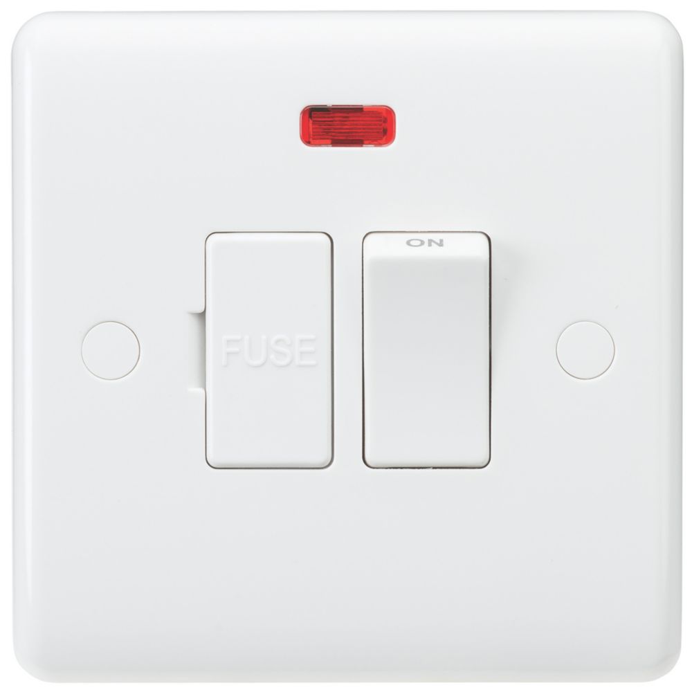 Knightsbridge Curved Edge 13A Switched Fused Spur with Neon White ... Knightsbridge Curved Edge 13A Switched Fused Spur with Neon White ...