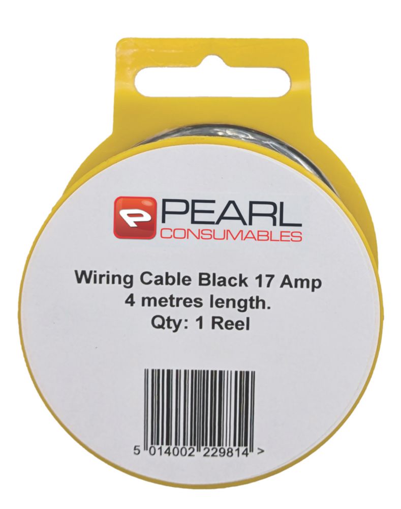 Pearl Consumables 17A 2mm² Automotive Cable 4m Coil Black - Screwfix