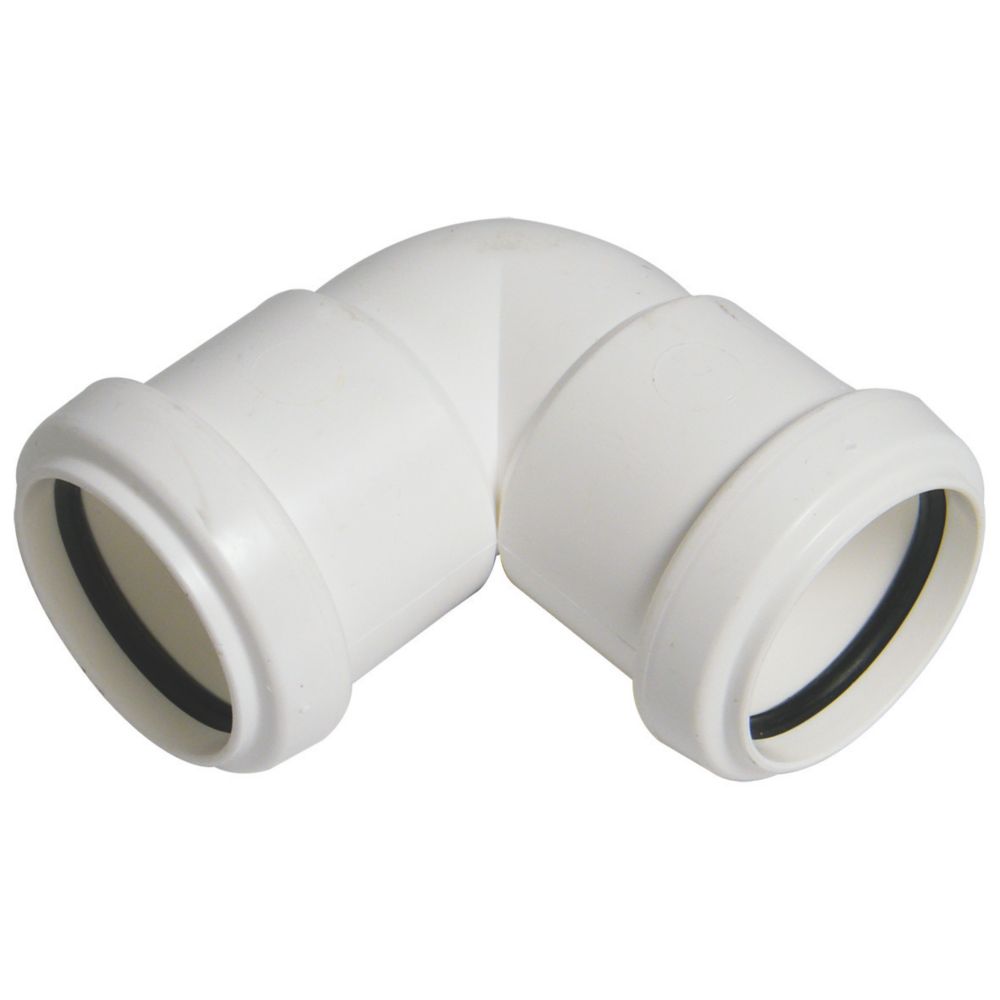 FloPlast Push-Fit Waste Knuckle Bend White 90° 40mm - Screwfix