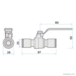 Reliance Valves BVAL400200 Push-Fit Full Bore 15mm Ball Valve with Blue ...