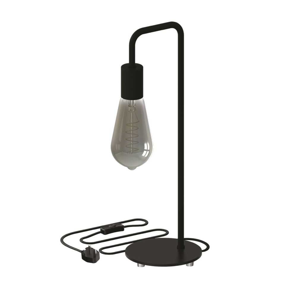 Calex LED Table Lamp with Titanium ST64 Bulb Black 4W 136lm - Screwfix