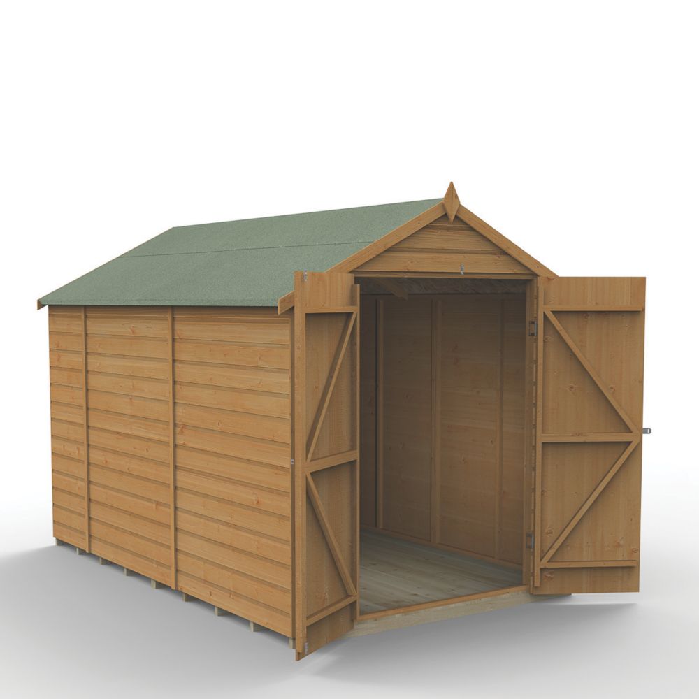 Forest 6' x 9' 6" (Nominal) Apex Shiplap T&G Timber Shed - Screwfix