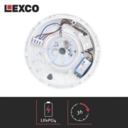 Lexco Pegasi Indoor Maintained or Non-Maintained Emergency Round LED Bulkhead White 19W 1200 ...