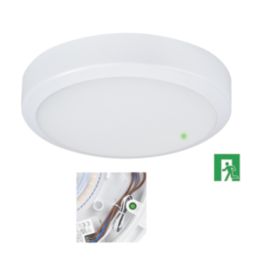 Lexco Pegasi Indoor Maintained or Non-Maintained Emergency Round LED Bulkhead White 19W 1200 ...