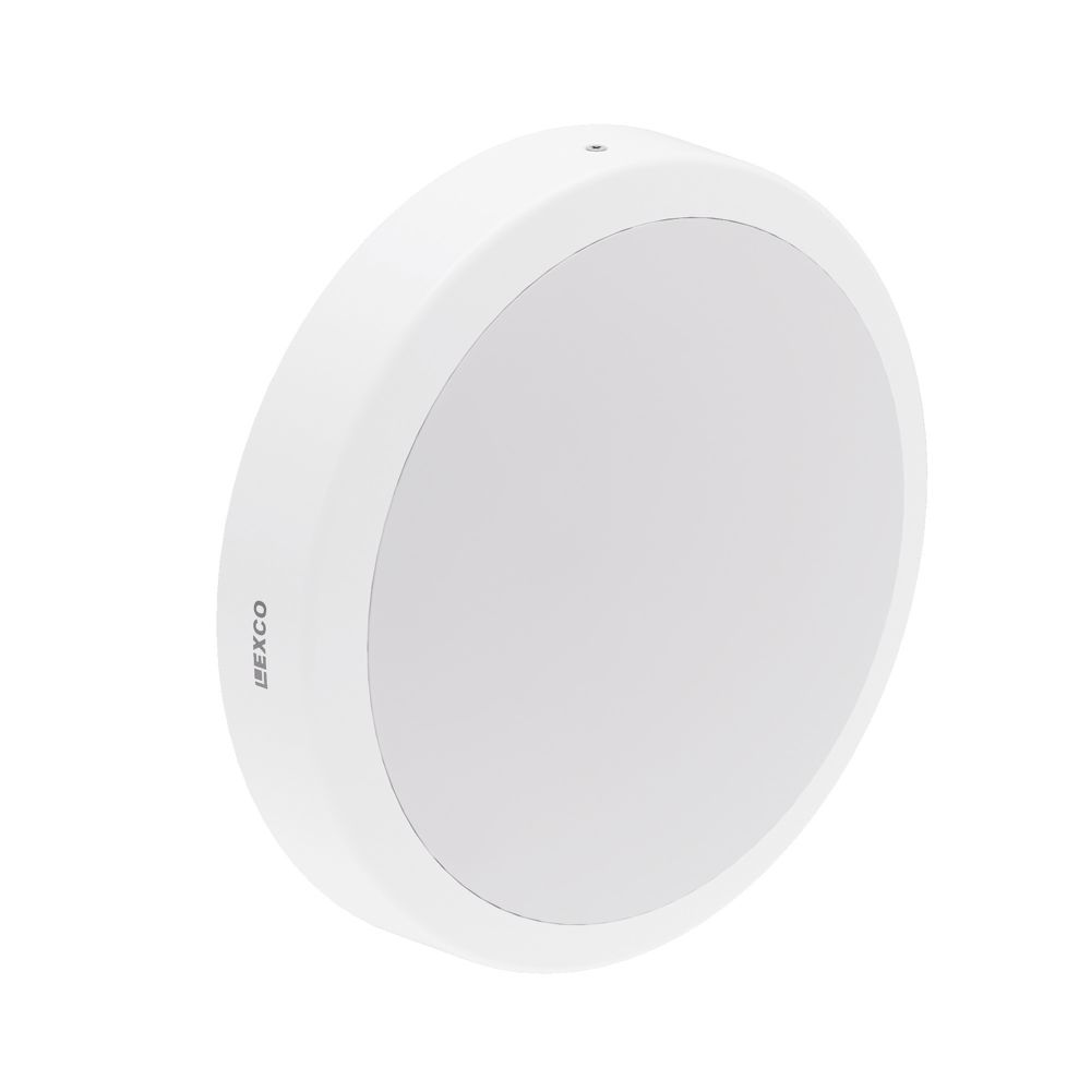 Lexco Pegasi Indoor Maintained or Non-Maintained Emergency Round LED Bulkhead White 19W 1200 ...