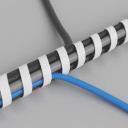 D-Line 10-40mm White Cable Tidy Wrap 2.5m - Screwfix