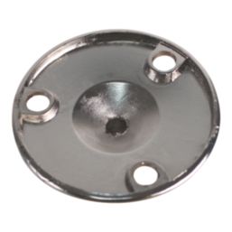 Essentials Round Rail End Sockets Brushed Nickel 25mm 2 Pack - Screwfix