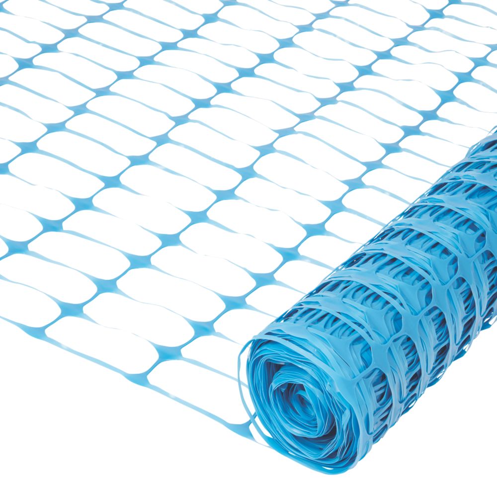 Essentials Barrier Fencing Blue 50m - Screwfix