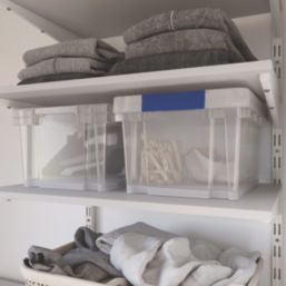 Essentials 15Ltr 283mm x 390mm x 200mm Transparent Storage Box 4 Pack ...