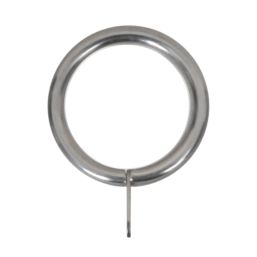Renaissance Brushed Nickel Metal Curtain Rings 19mm 6 Pack - Screwfix