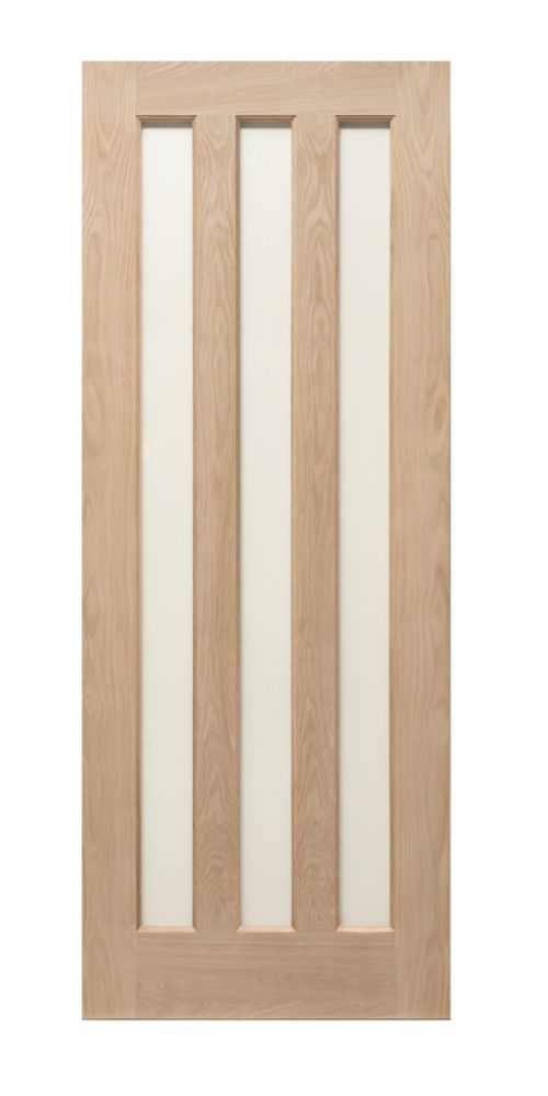 Modern 3-Clear Light Unfinished Oak Wooden Traditional Internal Door ...