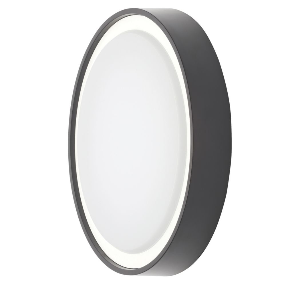 Coast Ripon Outdoor Round LED Bulkhead Light Black 15W 850lm - Screwfix