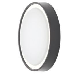 Coast Ripon Outdoor Round LED Bulkhead Light Black 15W 850lm - Screwfix