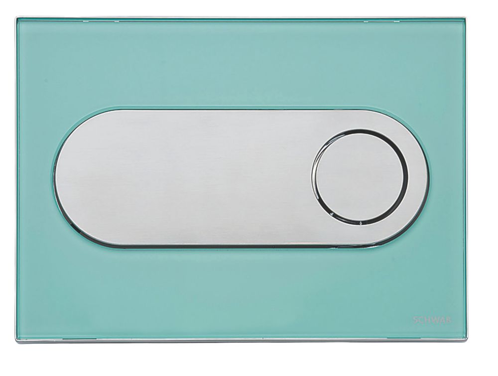 Fluidmaster Schwab Circle 15323 Dual-Flush Flushing Plate Mint Green ...