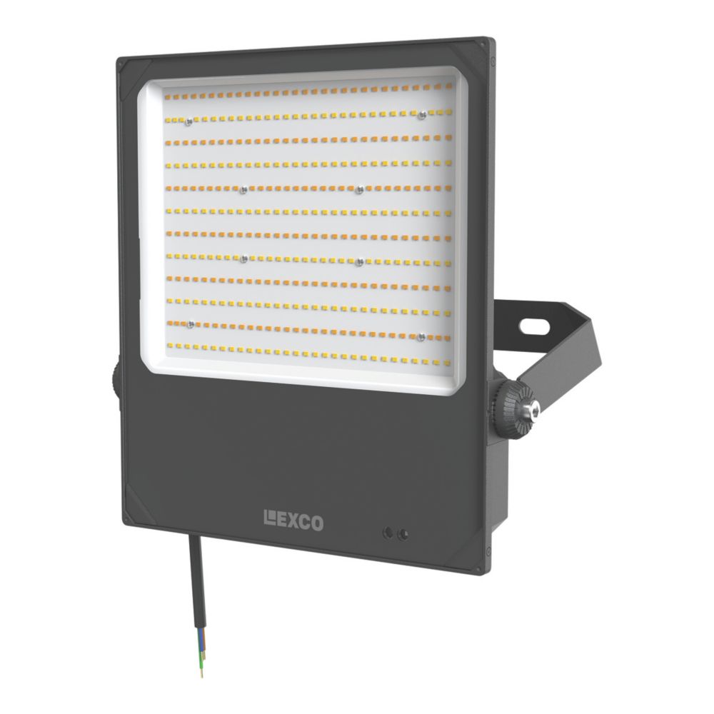 Lexco Secunda Outdoor LED Floodlight With Photocell Black 150W 15,200 ...