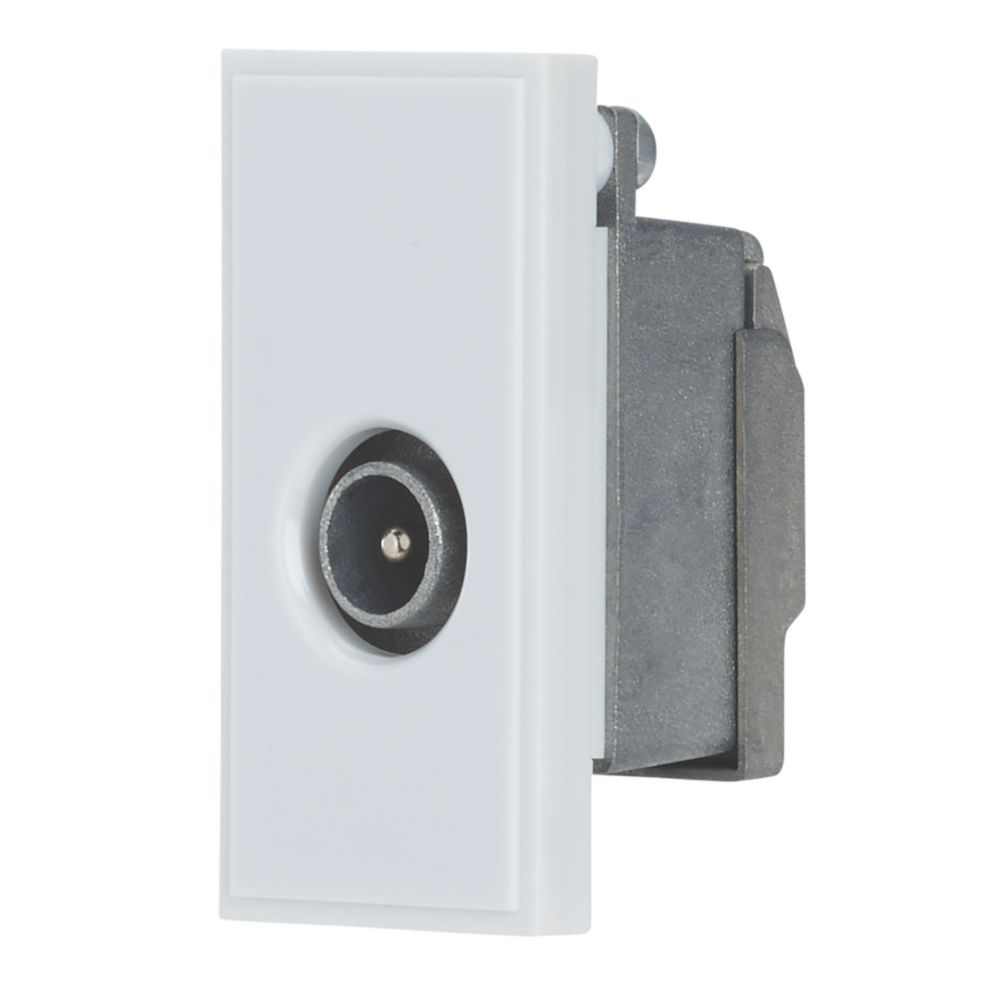 Contactum Media Modular Male Coaxial TV Socket White - Screwfix