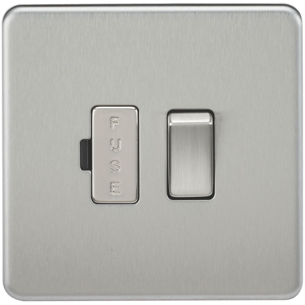 Knightsbridge 13A Switched Fused Spur Brushed Chrome - Screwfix