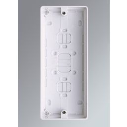 MK Logic Plus 3-Gang Surface Pattress Back Box 30mm - Screwfix