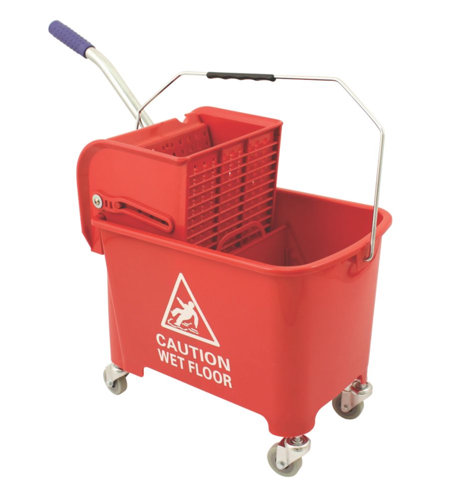 Bentley Mobile Mop Bucket Red 20Ltr | Mops & Buckets | Screwfix.com