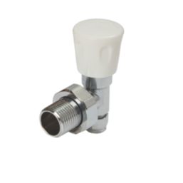 Flomasta 8mm x 21mm White/Chrome Angled Modern Manual Radiator Valve ...