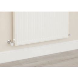 Flomasta 8mm x 21mm White/Chrome Angled Modern Manual Radiator Valve ...