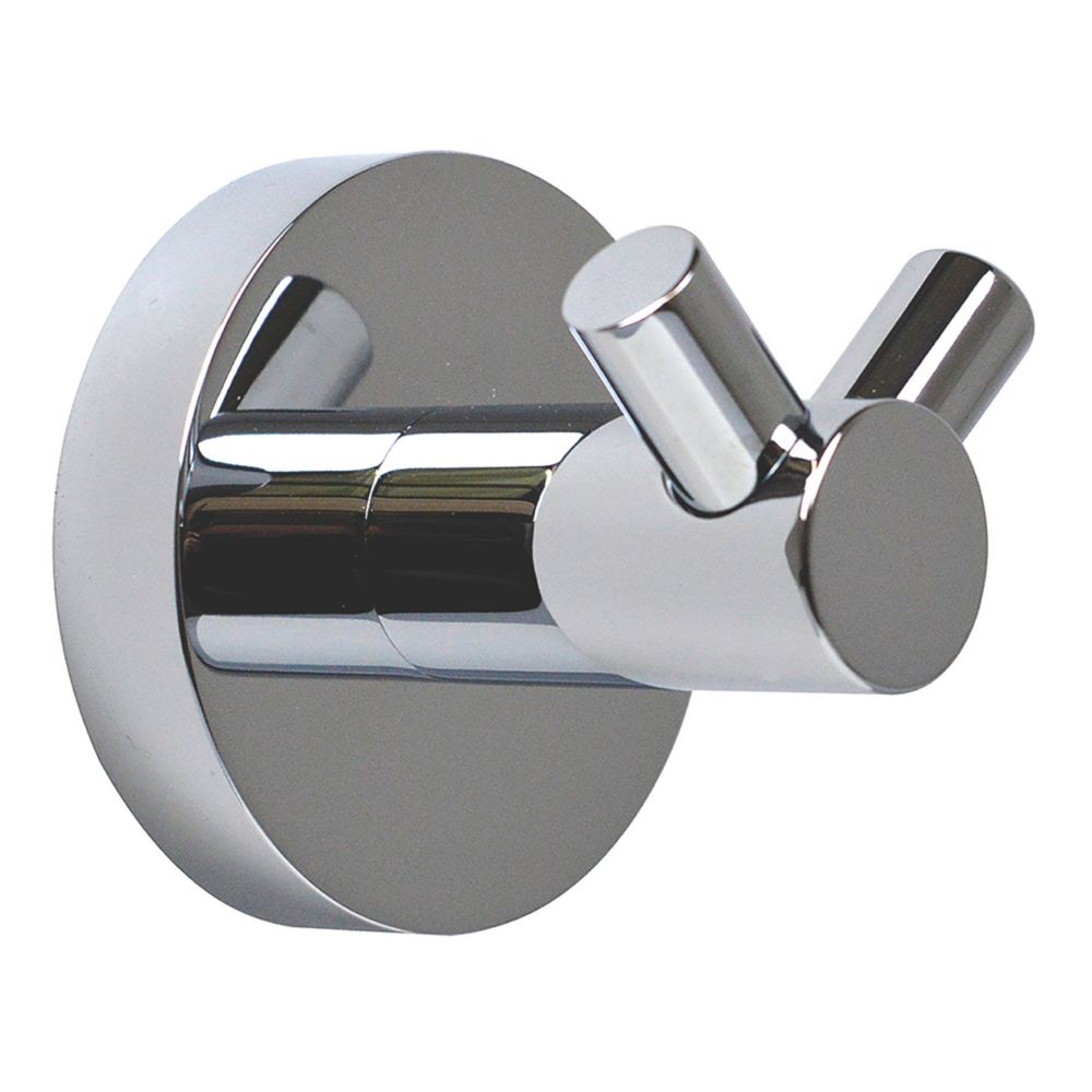 Aqualux Perth Double Robe Hook Chrome - Screwfix