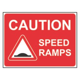 Essentials "Caution Speed Ramps" Sign 450mm x 600mm - Screwfix