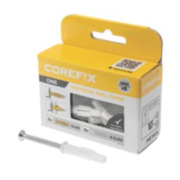 Corefix One Medium Duty Universal Wall Plugs 6mm x 36mm 8 Pack - Screwfix