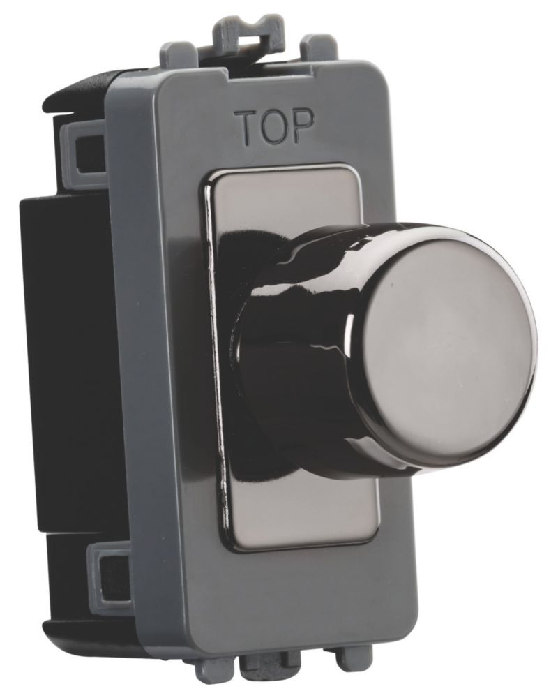 Knightsbridge 2-Way LED Grid Dimmer Switch Black Nickel - Screwfix