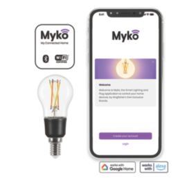 LAP Myko E14 Mini Globe LED Virtual Filament Smart Light Bulb 3.4W 470lm - Screwfix