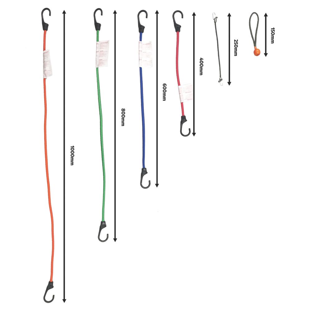 Smith & Locke Heavy Duty Bungee Cord Set 16 Pieces - Screwfix