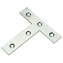 Essentials Tee Plates Zinc-Plated 77mm x 16mm x 76mm 10 Pack - Screwfix