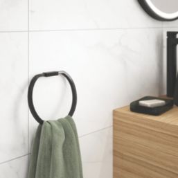 Elland Towel Ring Black - Screwfix