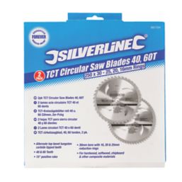Silverline Wood/Chipboard/MDF TCT Circular Saw Blades 250mm x 30mm 40 ...